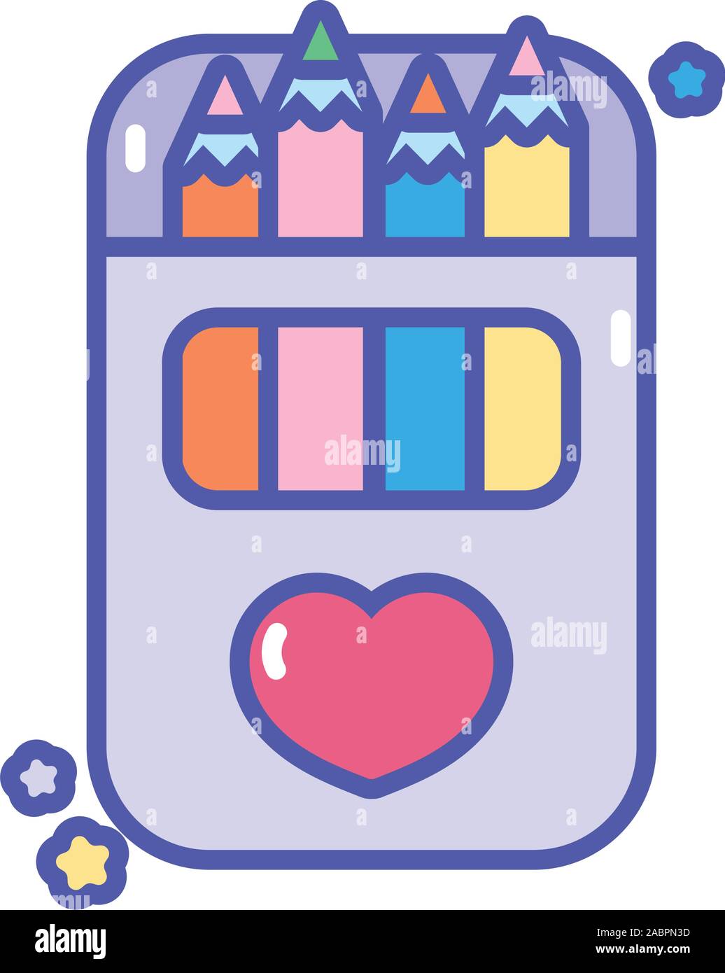 back to school artistic pencils color in box vector illustration Stock ...