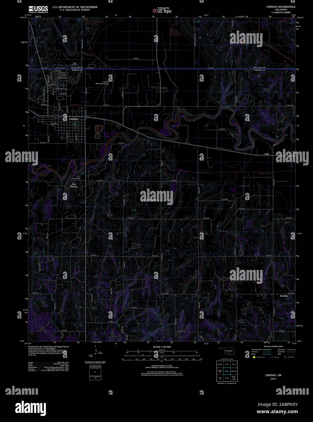 Lindsay oklahoma map hi-res stock photography and images - Alamy