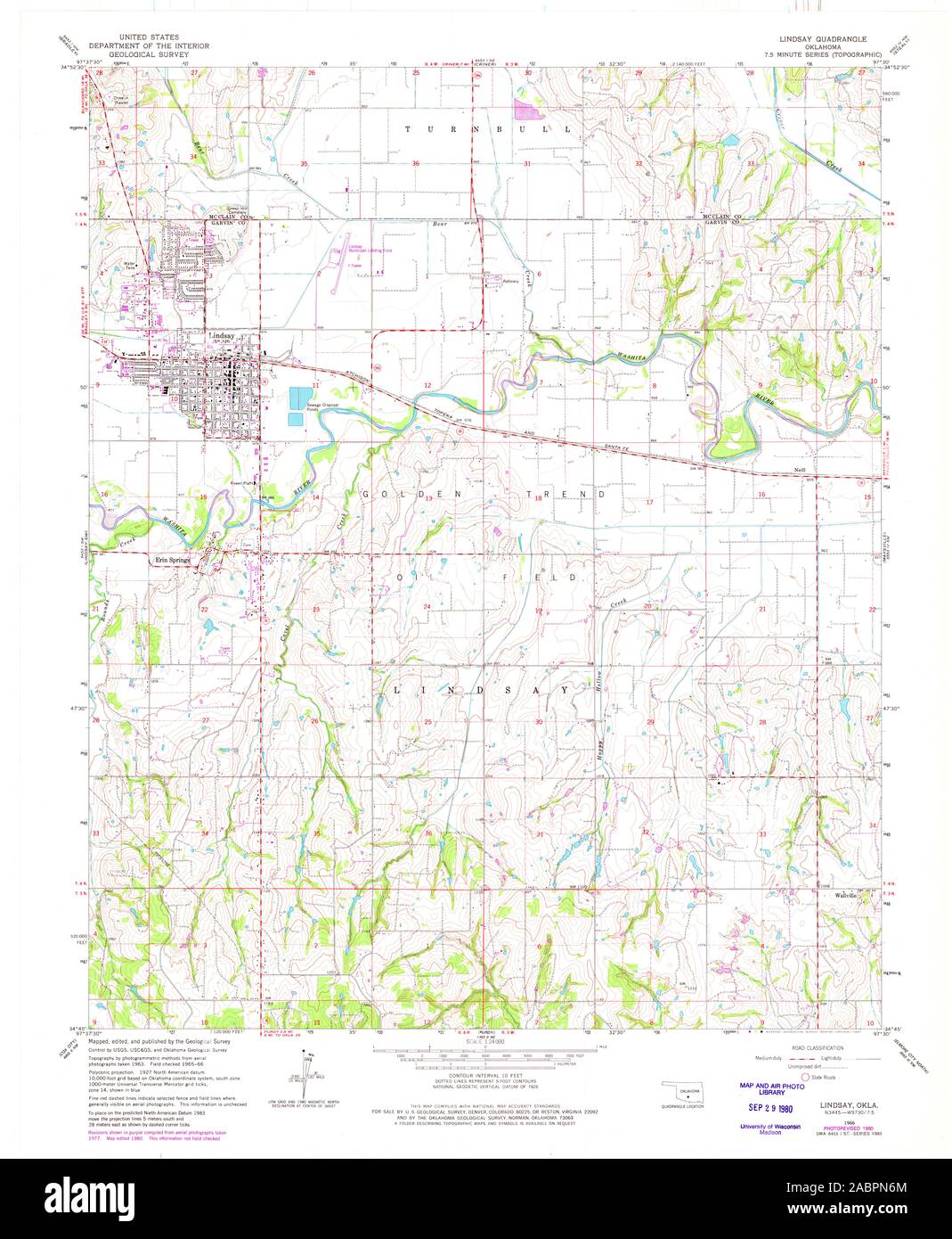 Map of lindsay oklahoma hi-res stock photography and images - Alamy