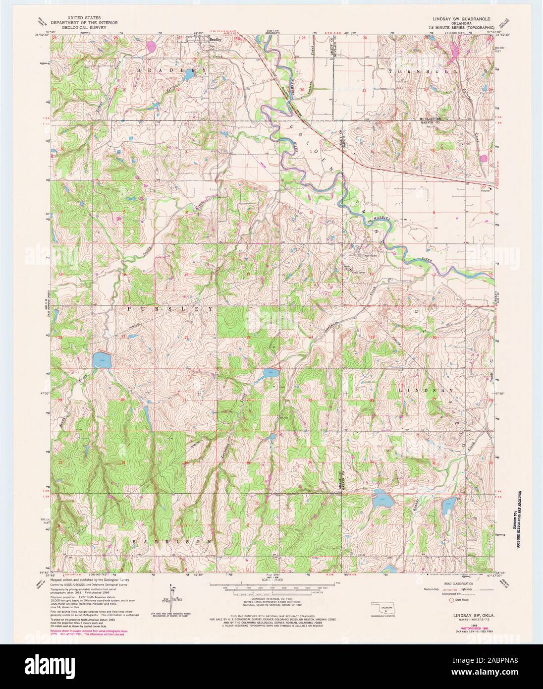 Lindsay oklahoma map hi-res stock photography and images - Alamy