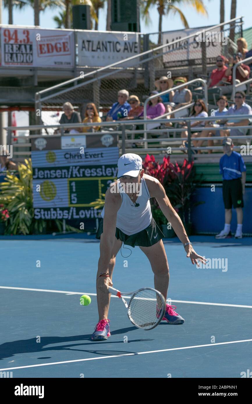Rennae Stubbs playing in the Chris Evert Pro-Celebrity Tennis ...