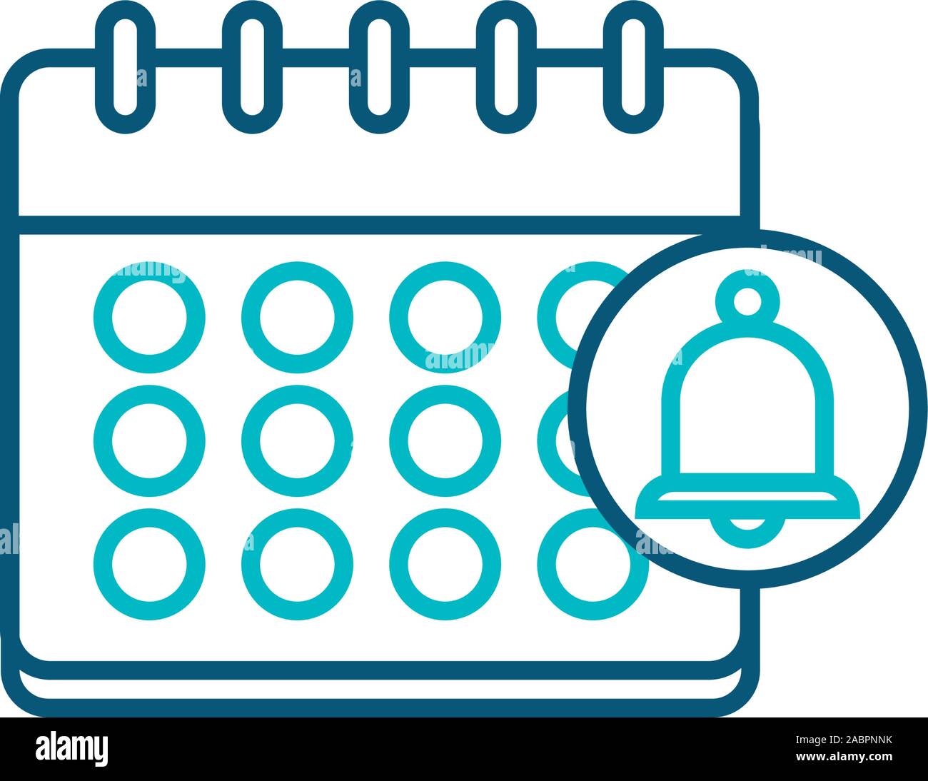 calendar with bell line style vector illustration design Stock Vector ...