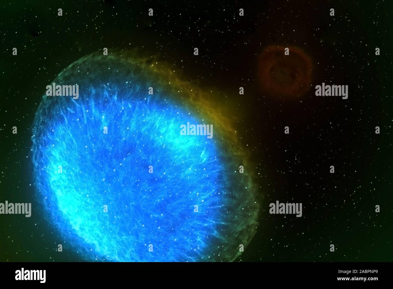 A neutron star, a pulsar, on a dark background. Elements of this image ...