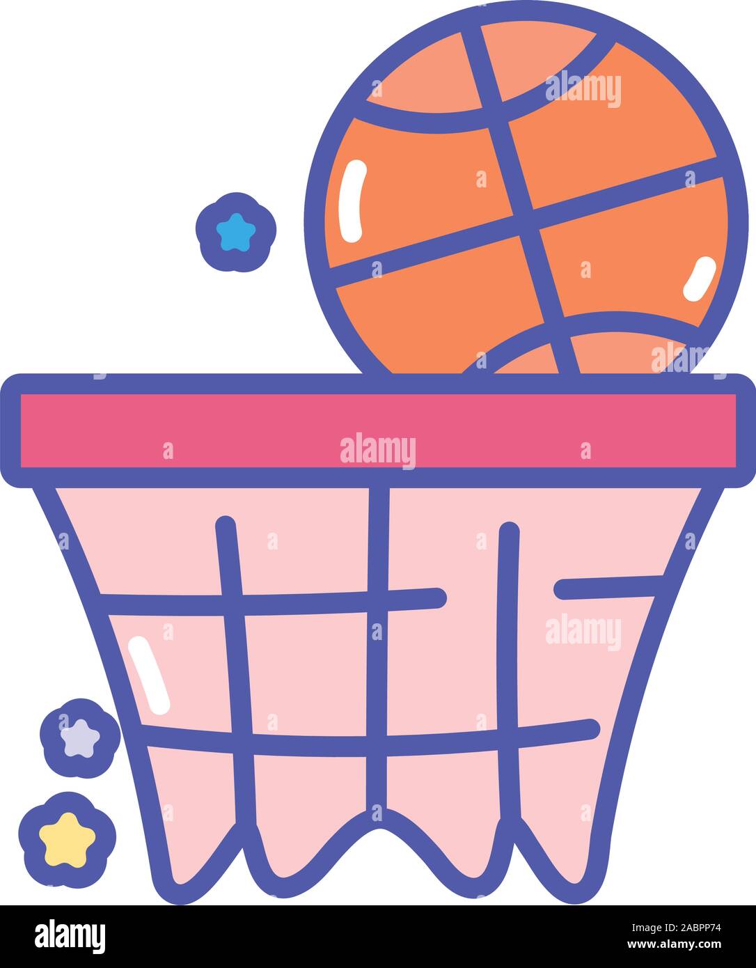 back to school education basketball ball sport vector illustration ...