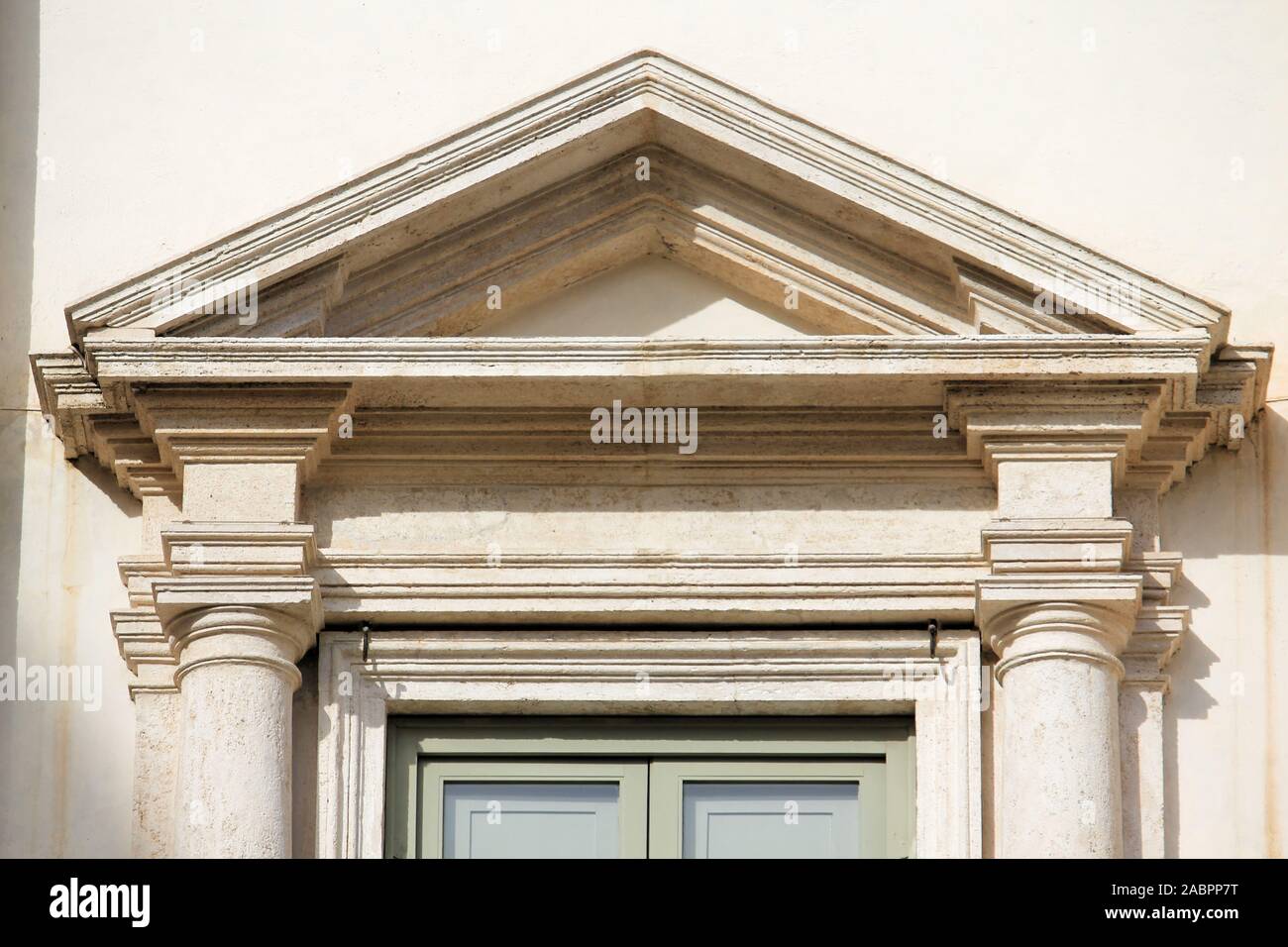 Vintage antique decorative classic white building facade Stock Photo ...