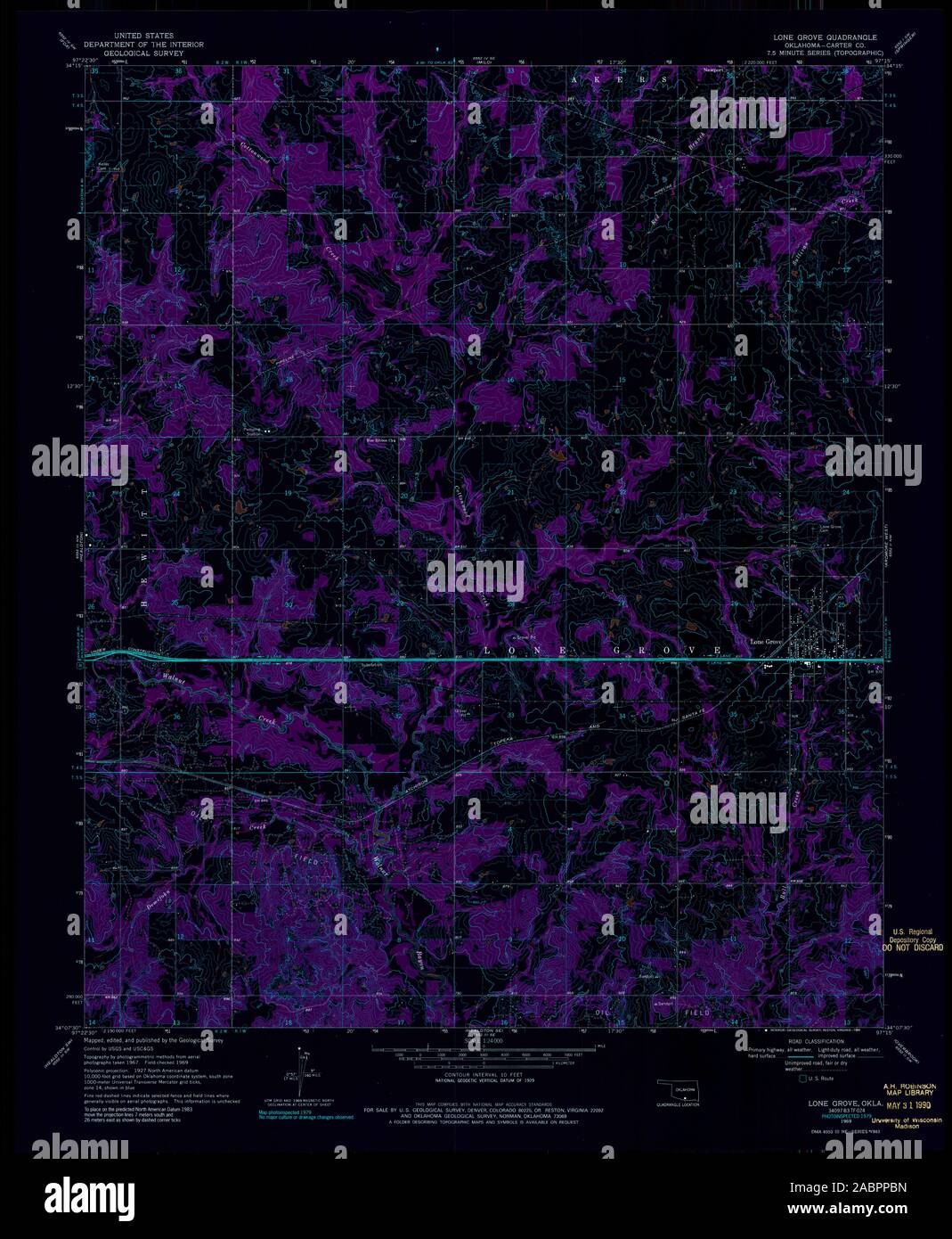 Map of lone grove oklahoma hi-res stock photography and images - Alamy