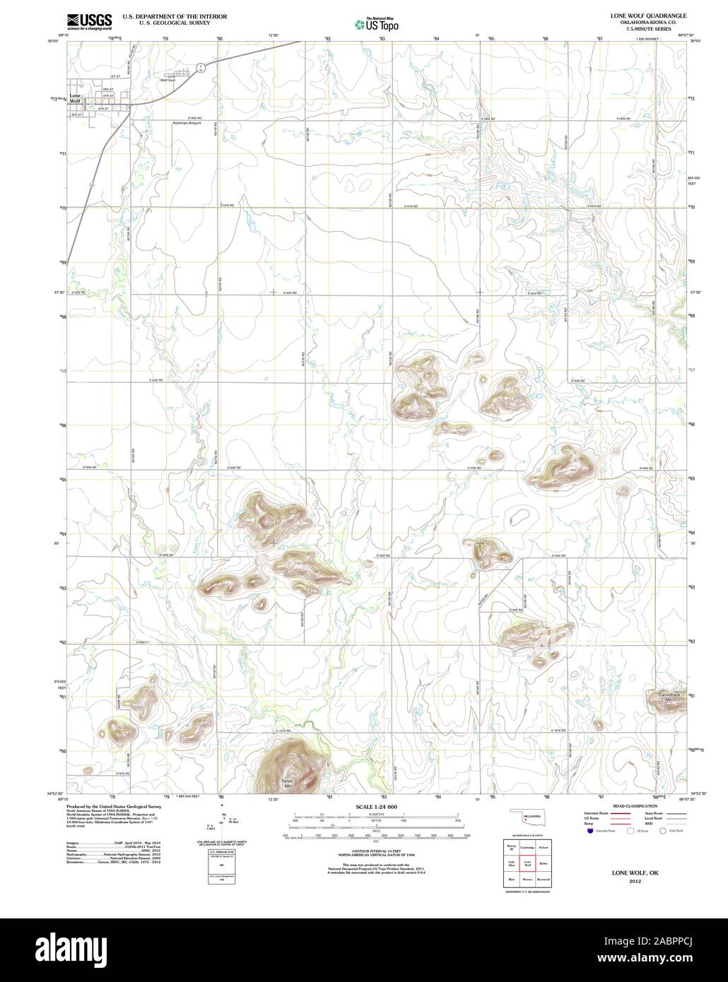 Lone wolf oklahoma map Cut Out Stock Images & Pictures - Alamy