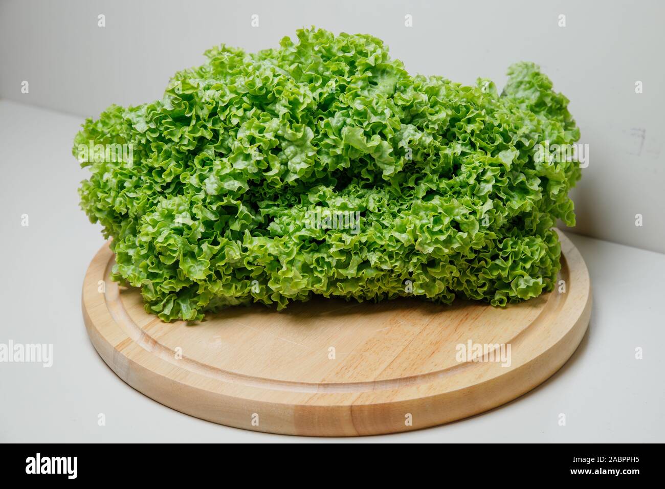 Fresh lettuce salad leaves bunch isolated on white background cutout ...