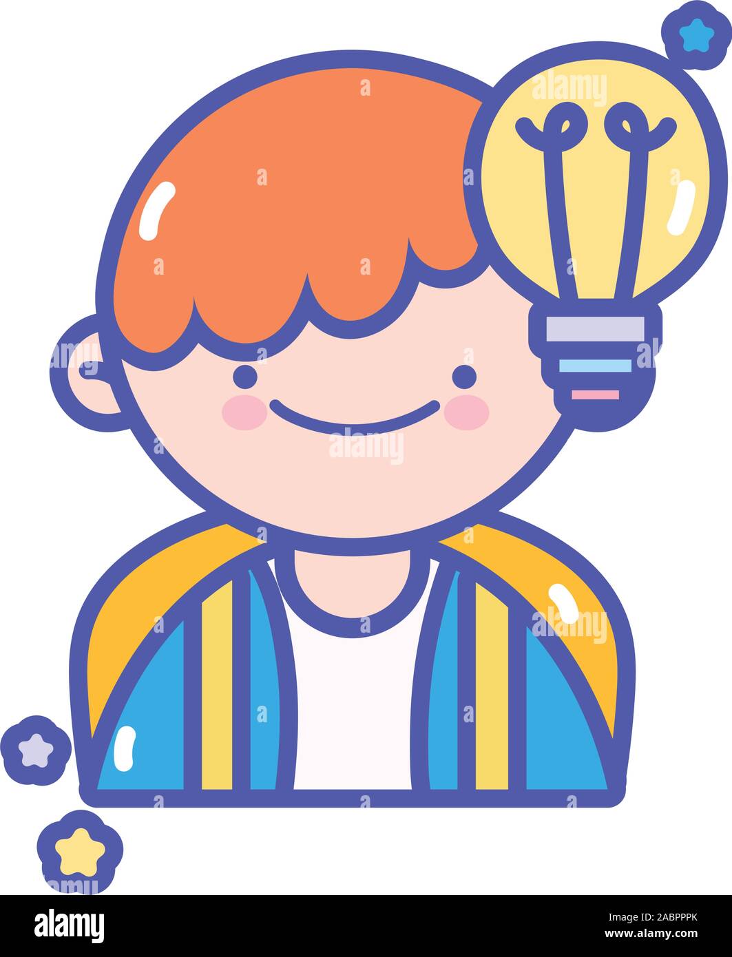 back to school student boy creativity idea vector illustration Stock ...