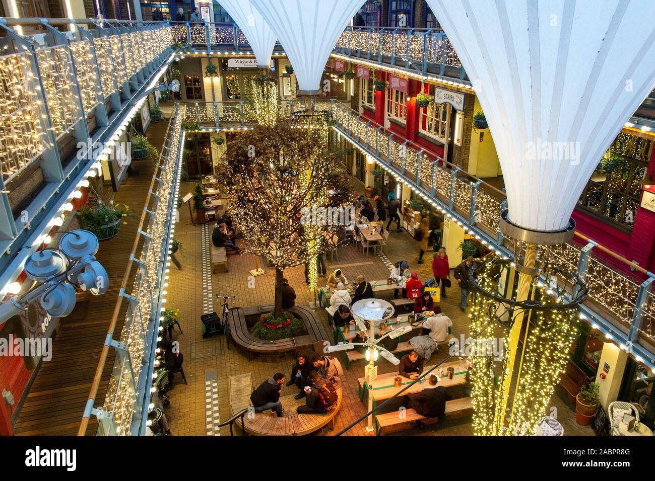 Christmas decorations in Kingly Court, Soho, London Stock Photo - Alamy
