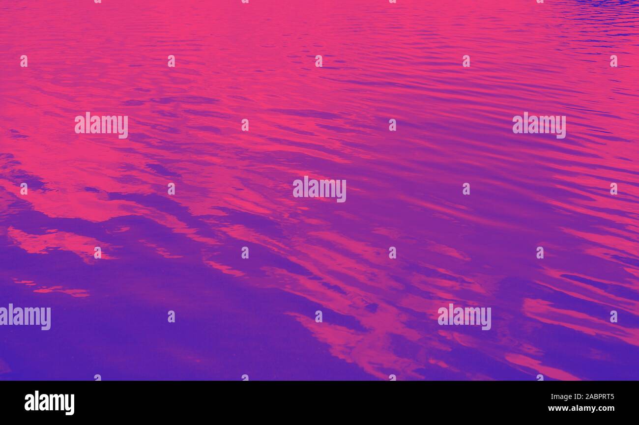 Vibrant blue and pink neon water surface. Vapor wave retro pattern for ...