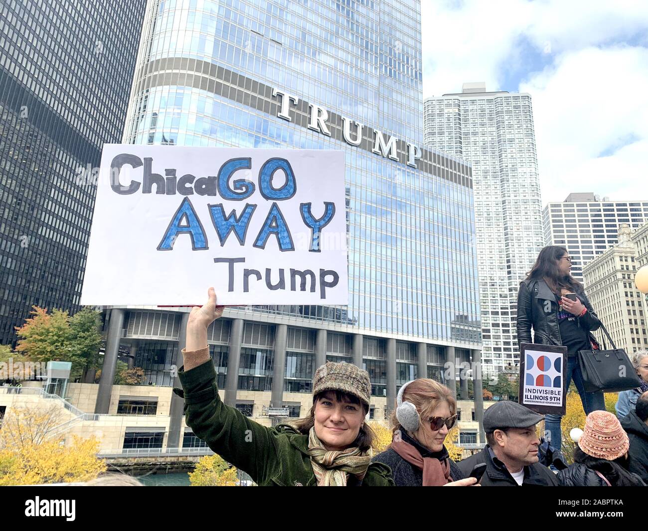 Chicago away trump sign hi-res stock photography and images - Alamy