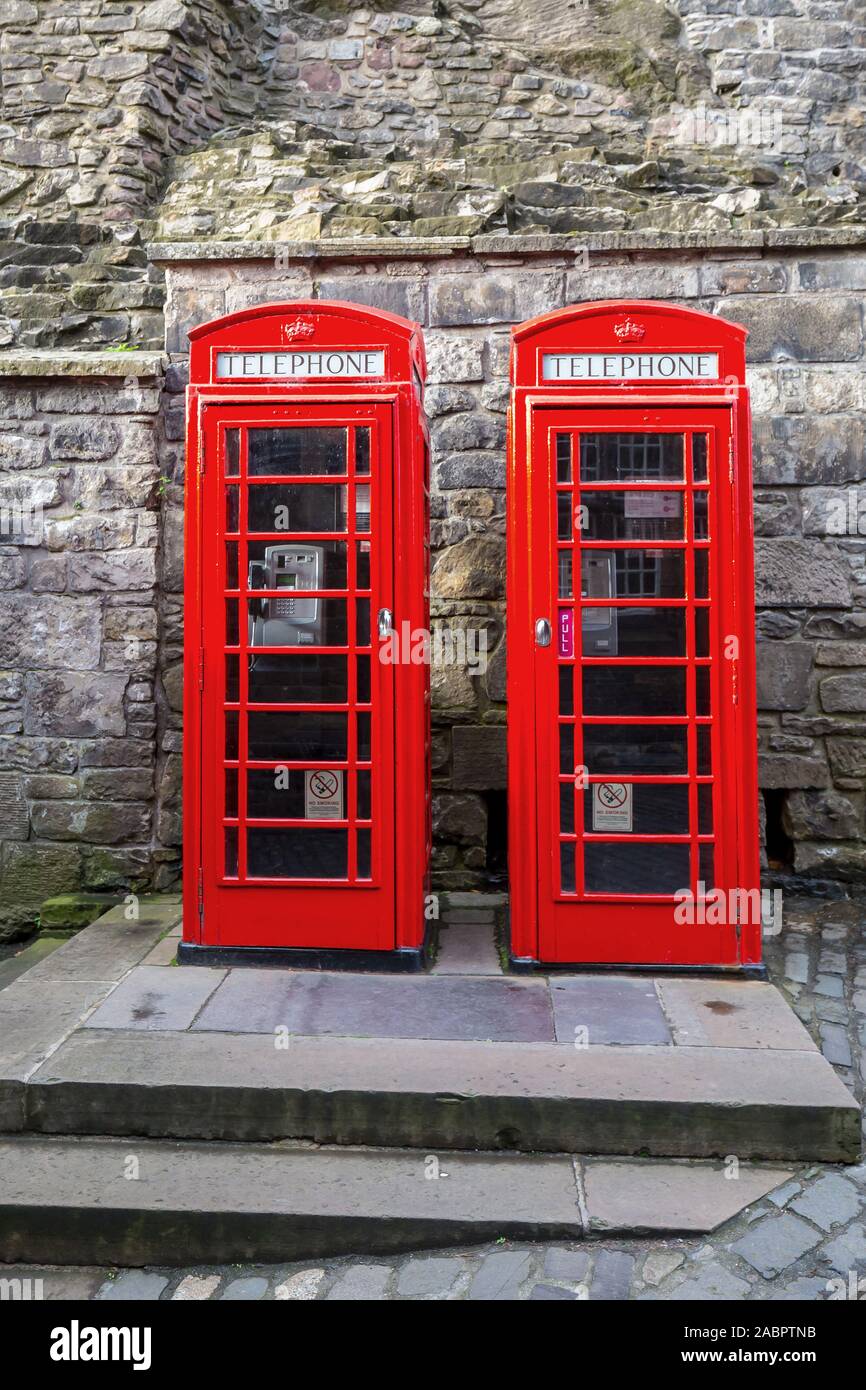 British phone booth in Edinburgh Stock Photo - Alamy