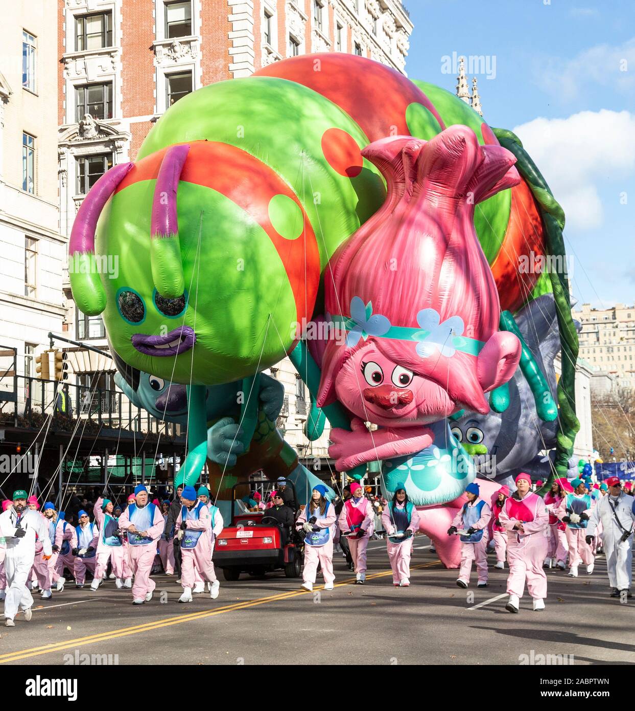 New York, NY - November 28, 2019: Trolls by Dreamworks giant balloon ...