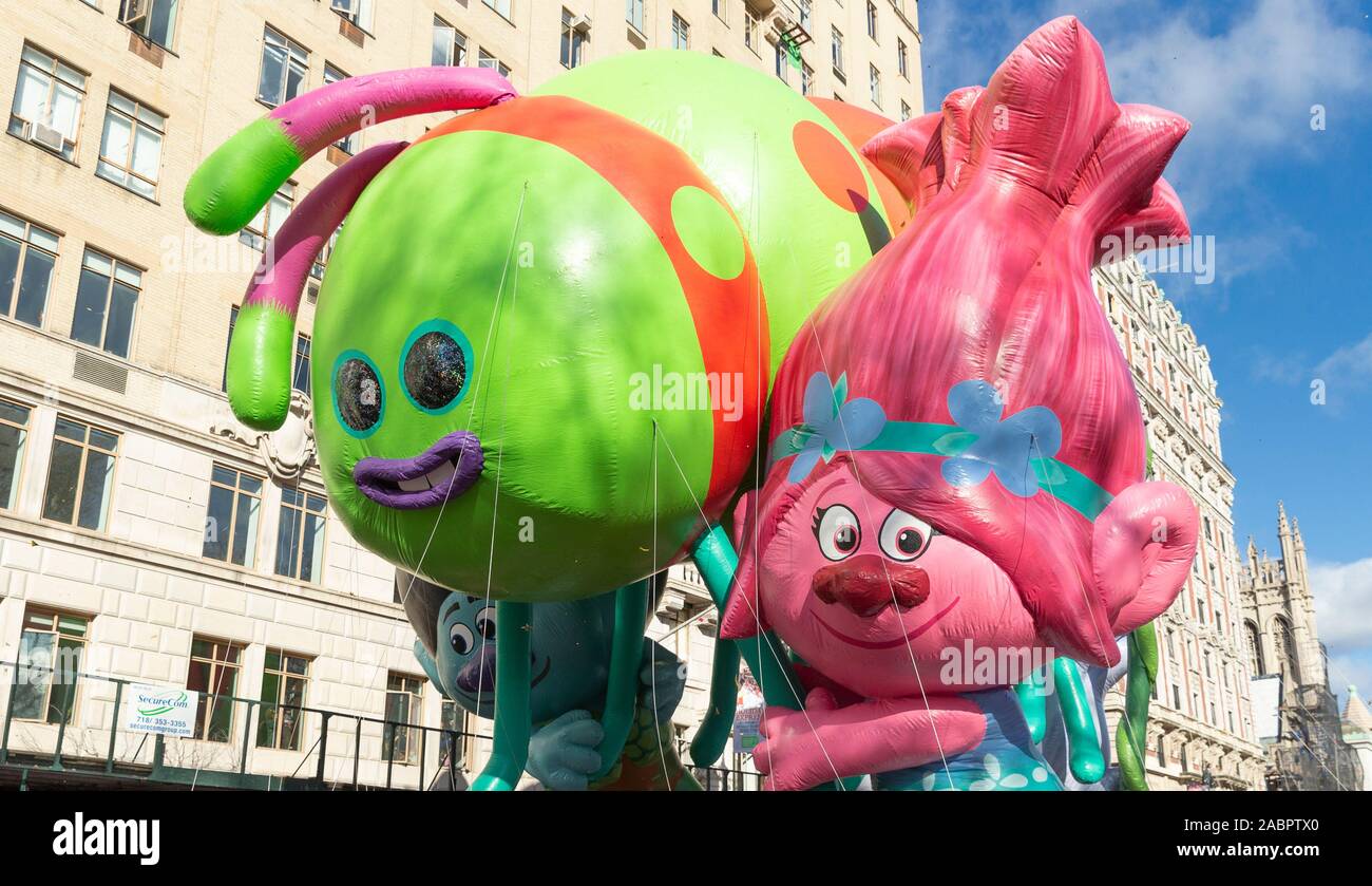 New York, NY - November 28, 2019: Trolls by Dreamworks giant balloon ...