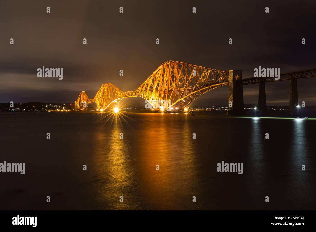 Forth Railway Bridge at Night. Edinburgh. Scotland Stock Photo - Alamy