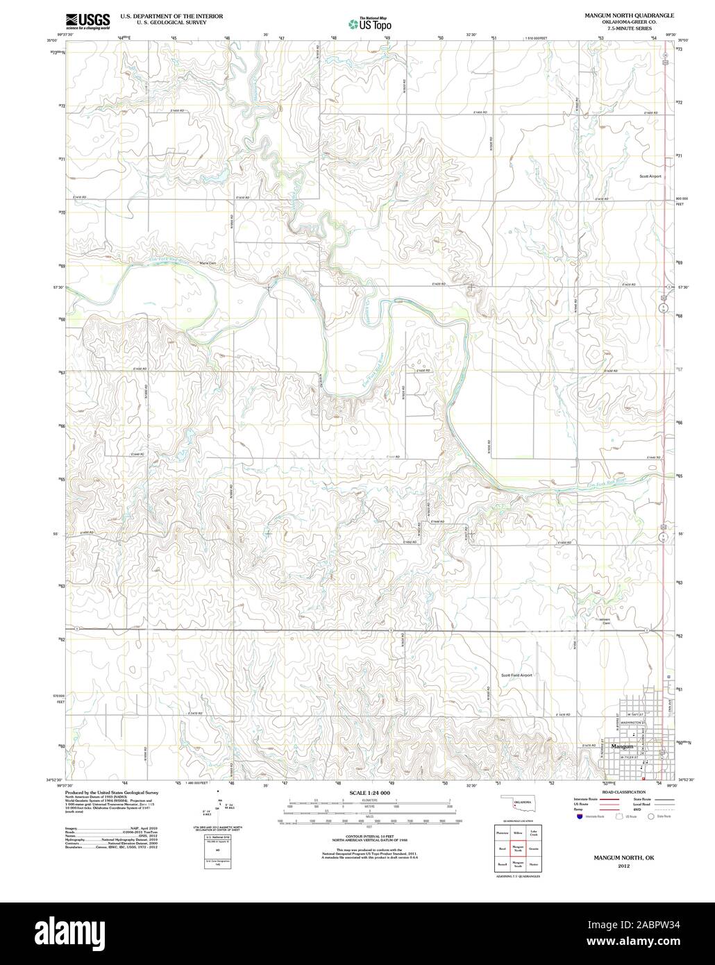 Map of mangum hi-res stock photography and images - Alamy