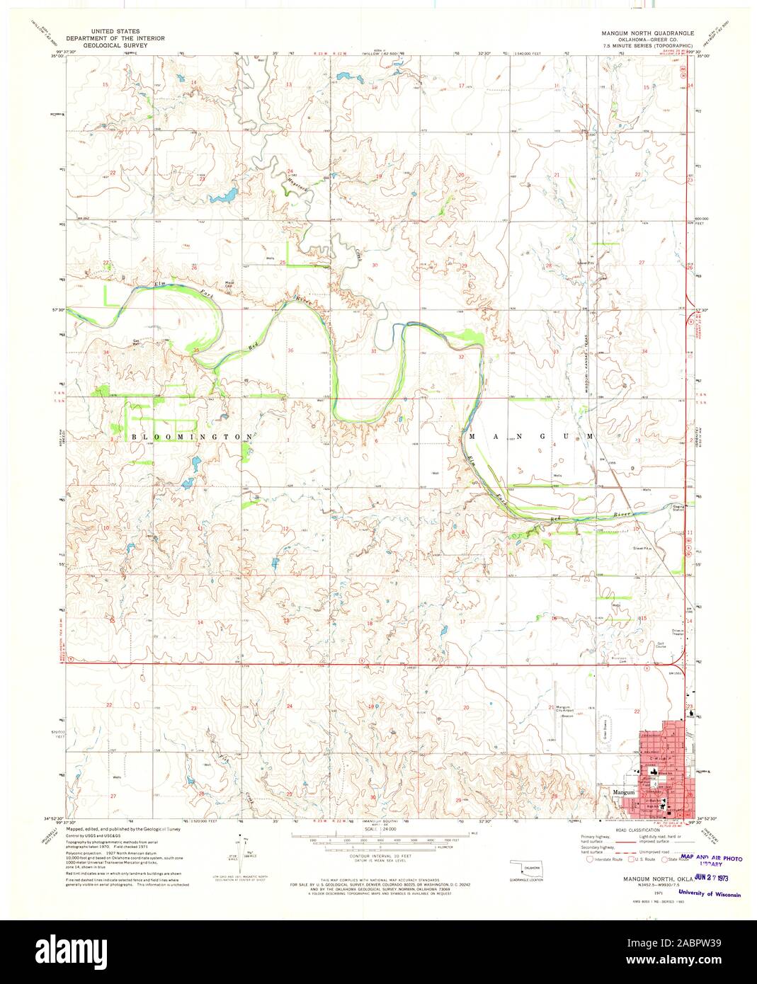 Map of mangum hi-res stock photography and images - Alamy