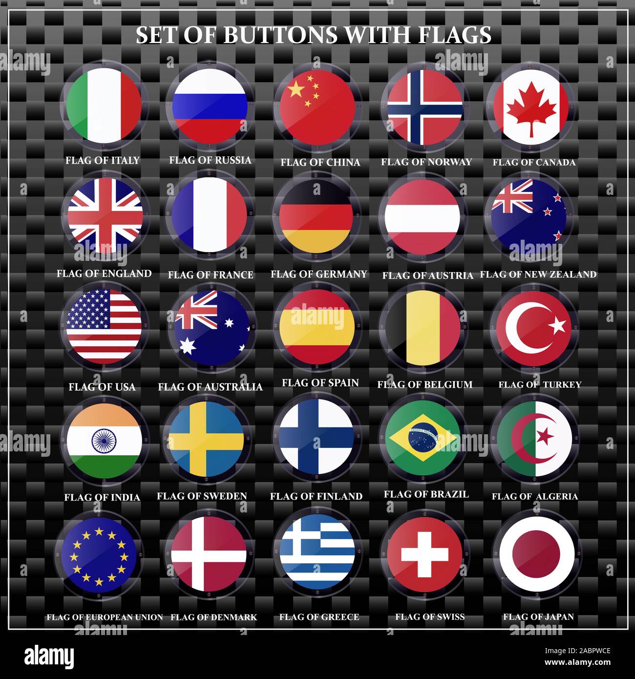 Bright transparent set of banners with flags. Colorful illustration ...