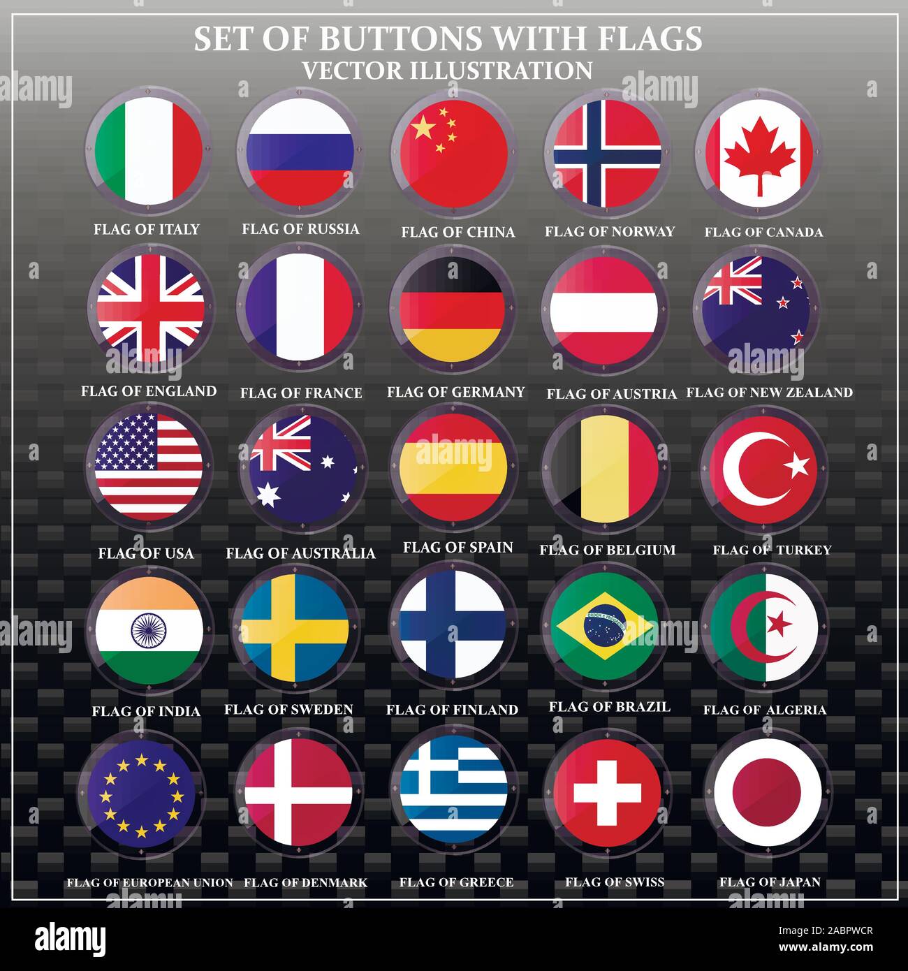 Bright transparent set of banners with flags. Colorful illustration ...