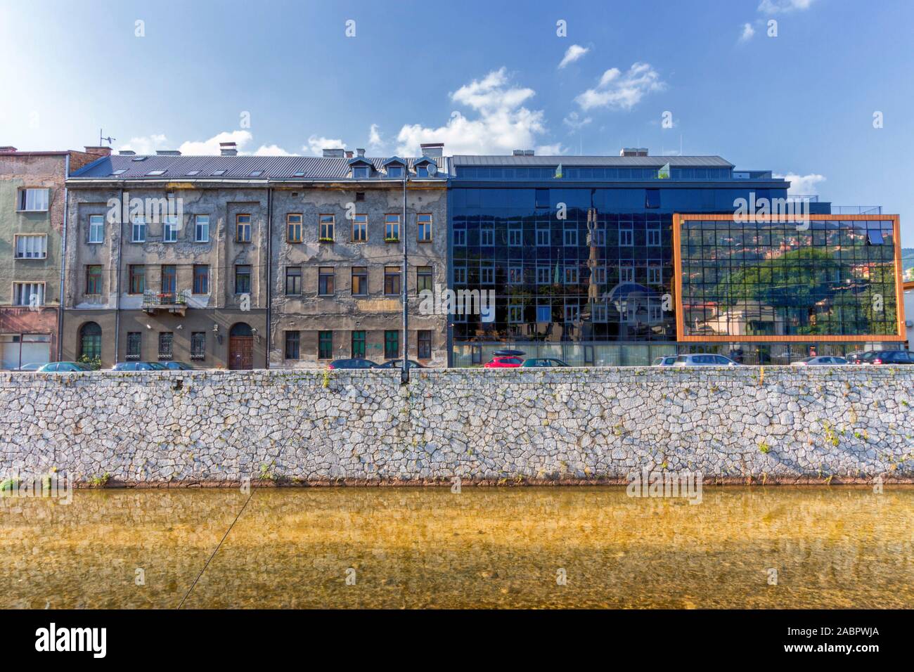 Old and modern buildings in Sarajevo, Bosnia-Herzergovina Stock Photo ...