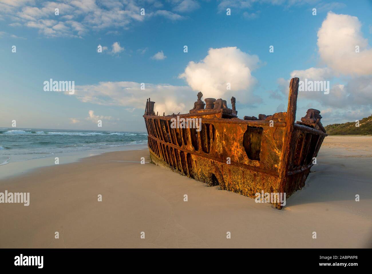 The wreck of the ’Maheno’ once a luxury passenger ship that came to ...