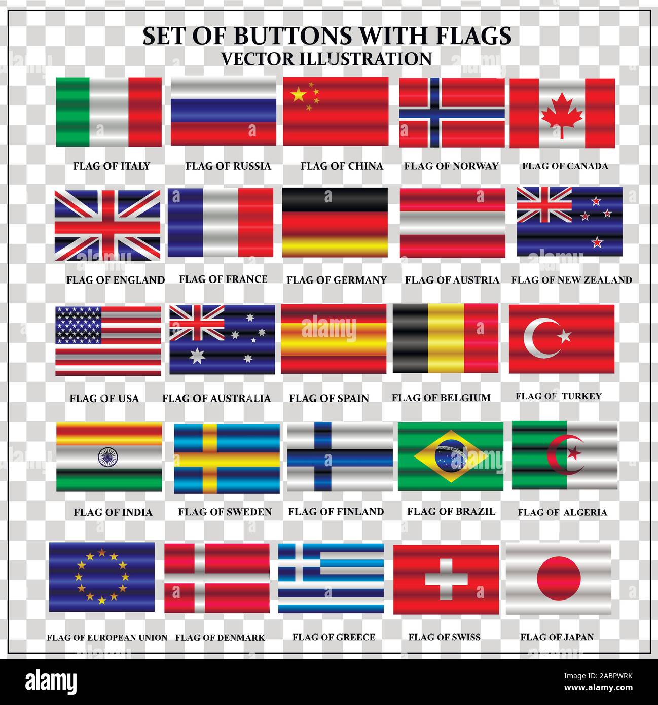 Set of banners with flags. Colorful illustration with flags of the ...