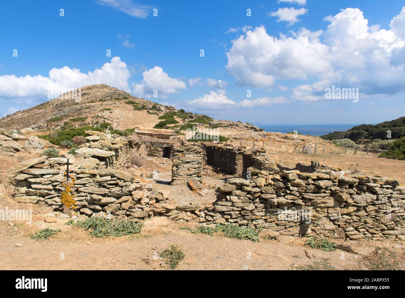 Old goat stable in landscape on island Corse Stock Photo - Alamy