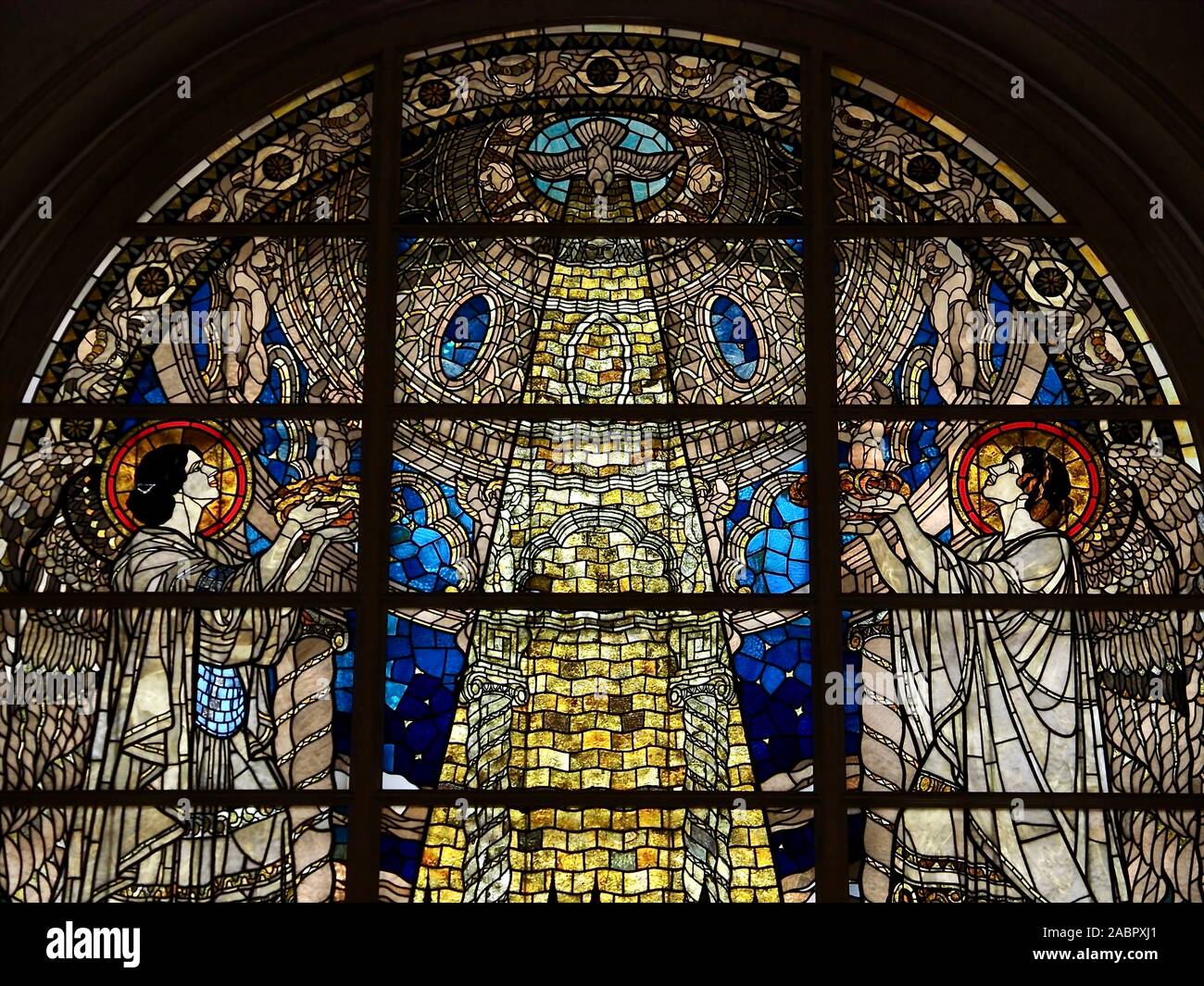 Inside Main church of Hamburg in Germany named St Michaelis church or ...