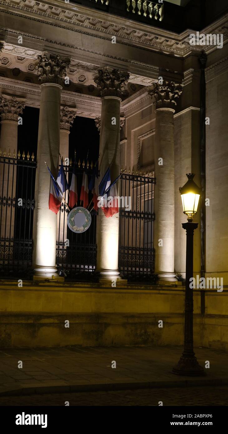 Flags on Pillars at Assemblée Nationale Stock Photo - Alamy
