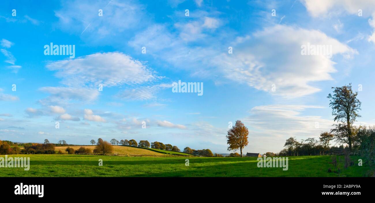 Panoramic view of fields at Limb Valley near Ringinglow, Sheffield ...