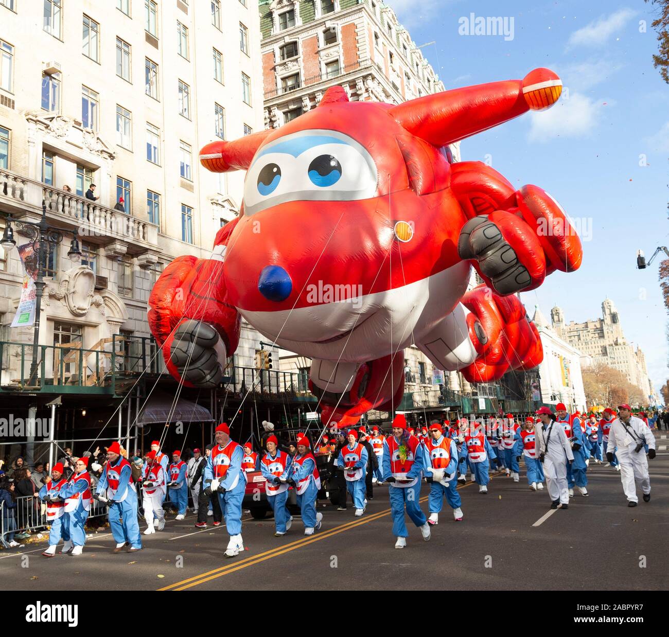 New York, NY - November 28, 2019: Jett by Super Wings giant balloon ...