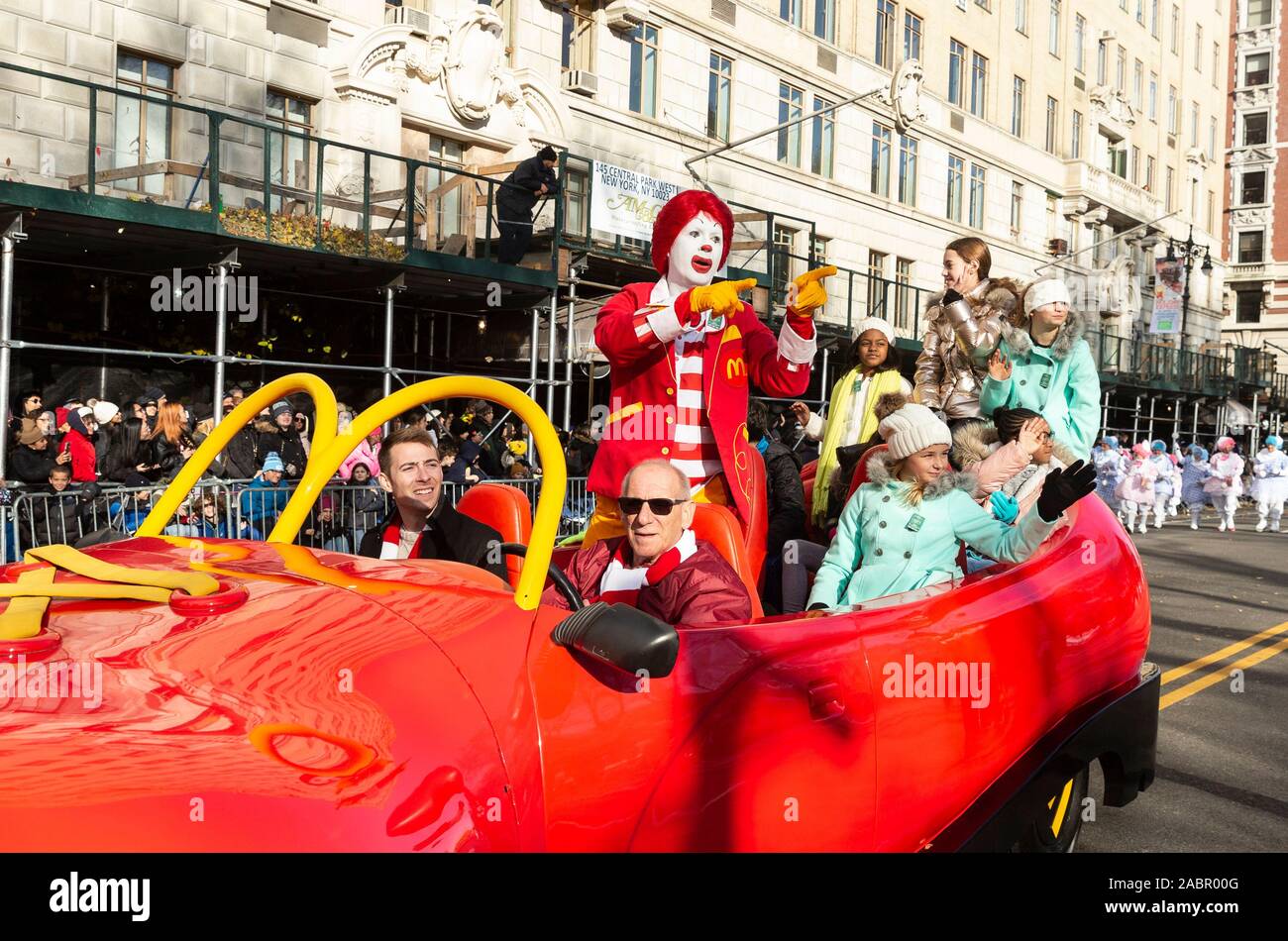 New York, NY - November 28, 2019: Ronald McDonald Big Red Shoe Car at ...