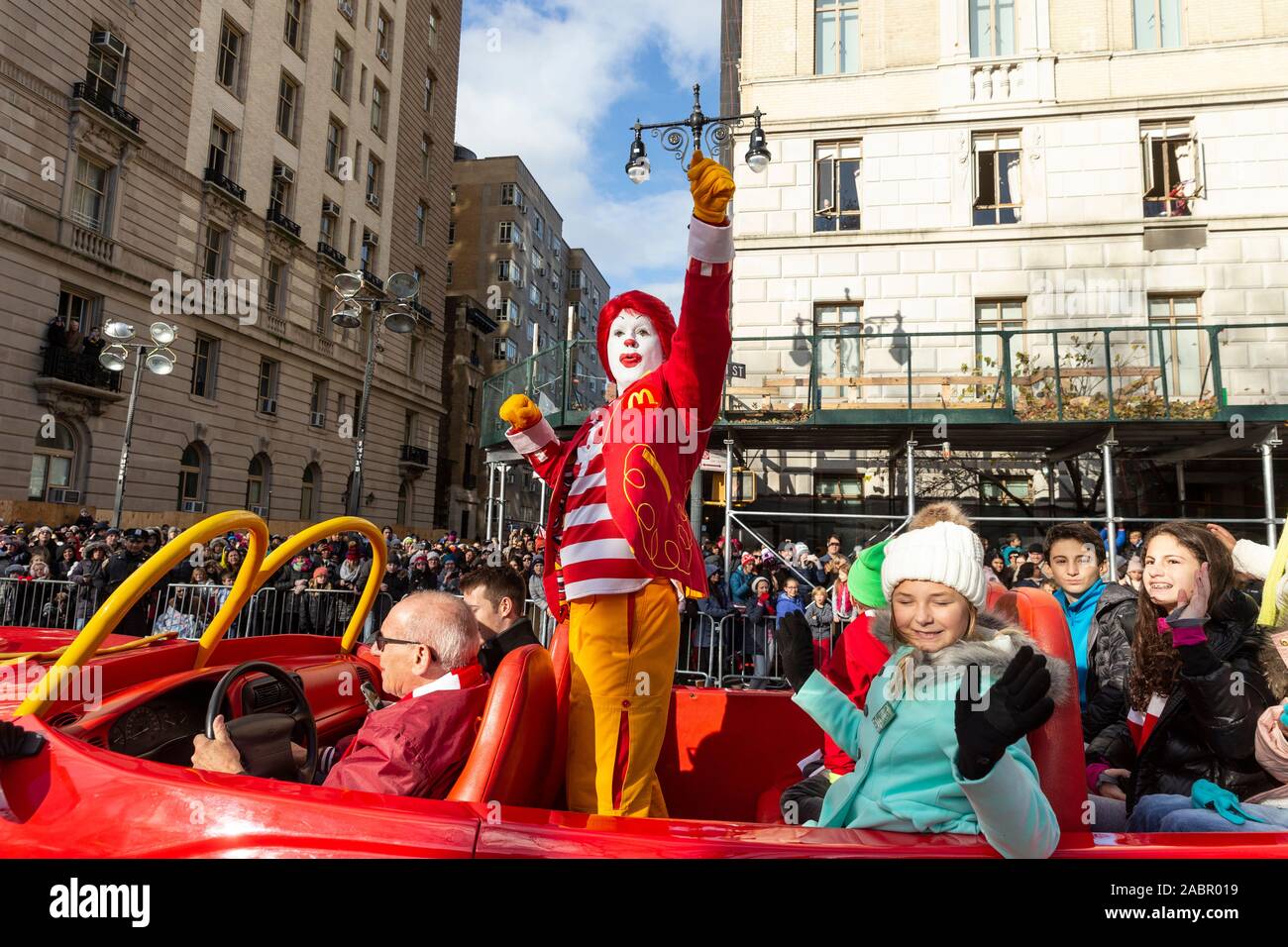 New York, NY - November 28, 2019: Ronald McDonald Big Red Shoe Car at ...