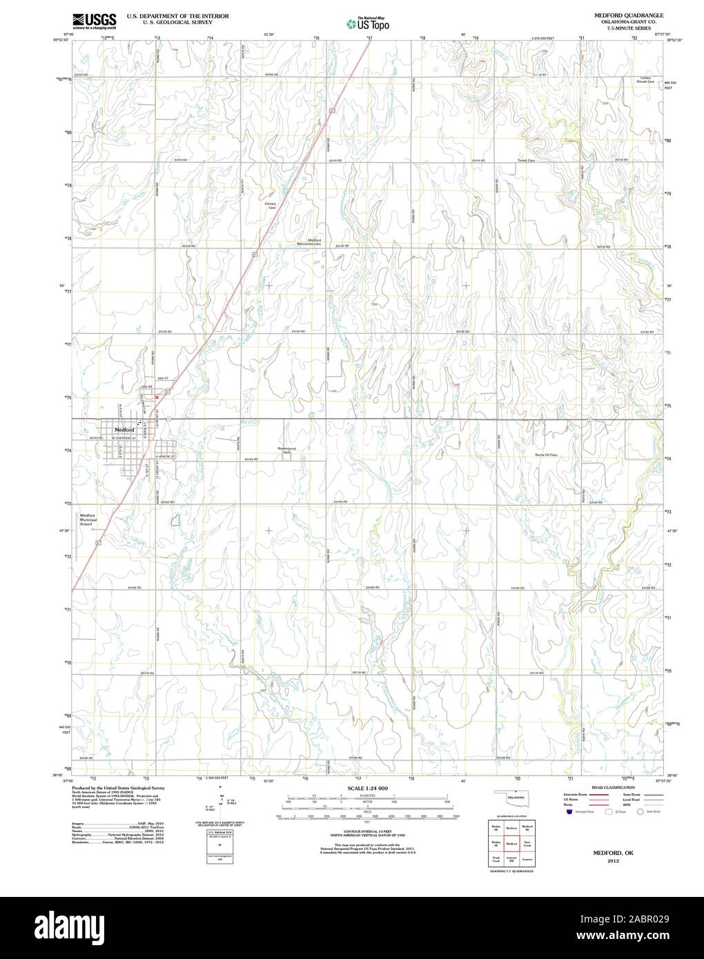 Map of medford oklahoma hi-res stock photography and images - Alamy