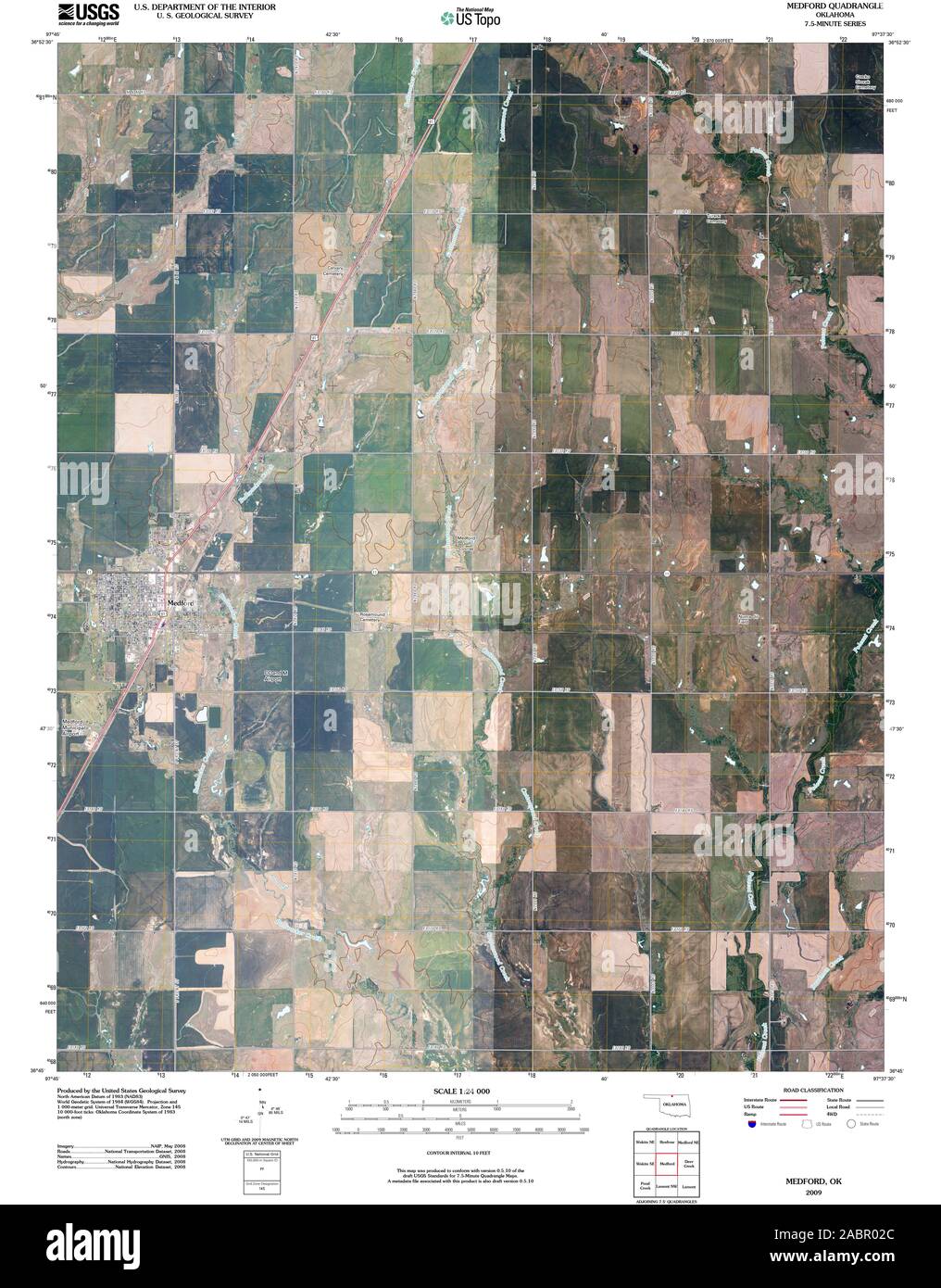 Map of medford oklahoma hi-res stock photography and images - Alamy