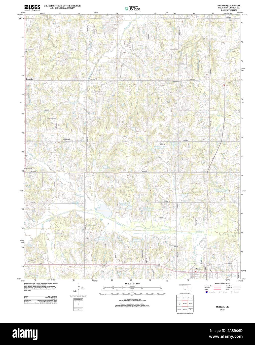 Meeker oklahoma map hi-res stock photography and images - Alamy