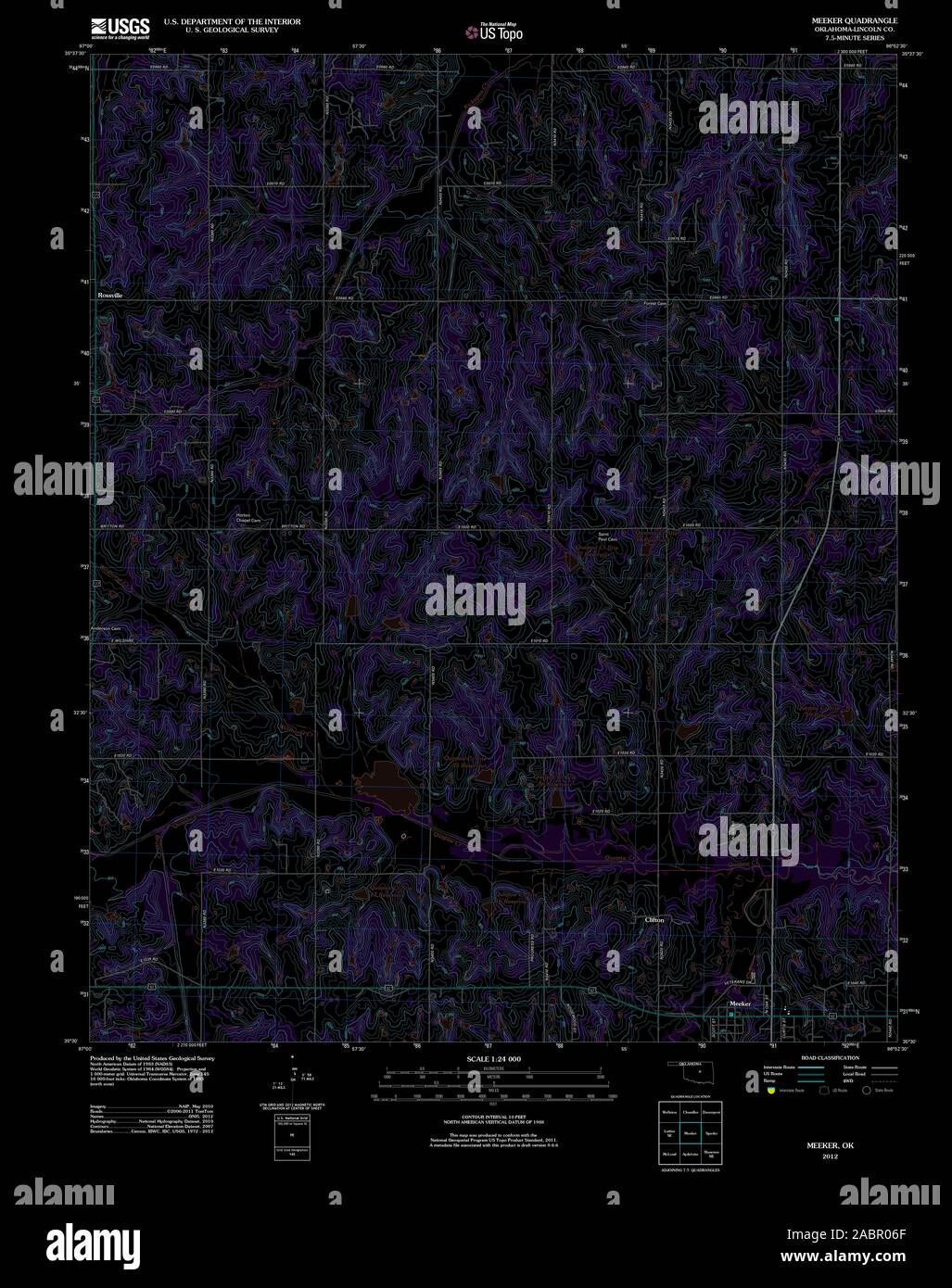 Meeker oklahoma map hi-res stock photography and images - Alamy