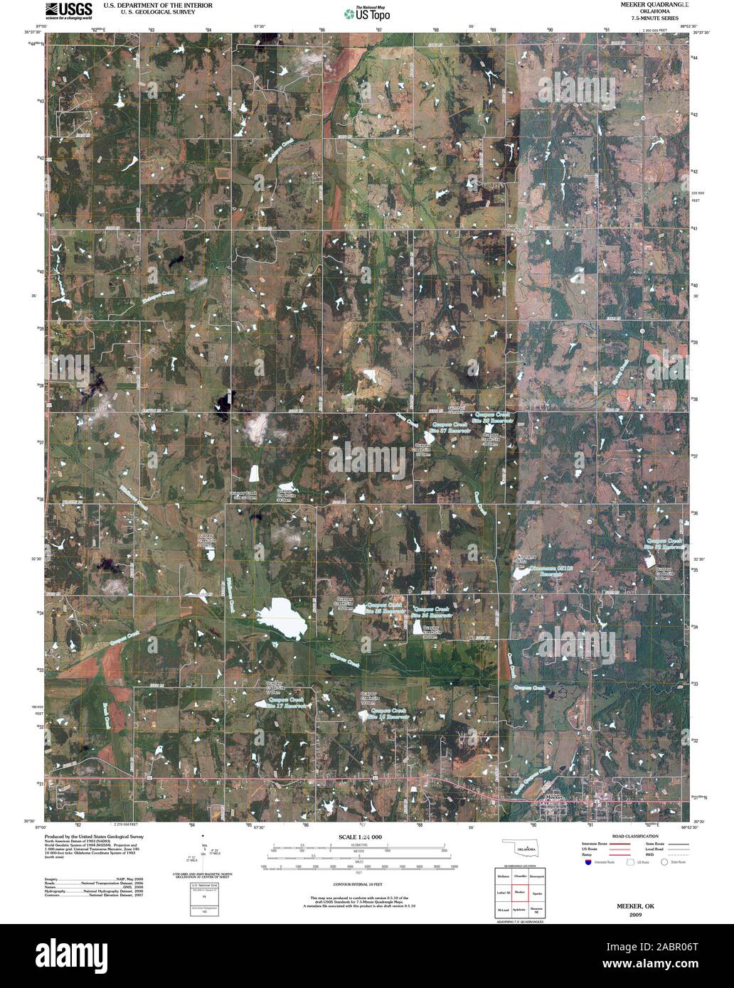 Map of meeker oklahoma hi-res stock photography and images - Alamy