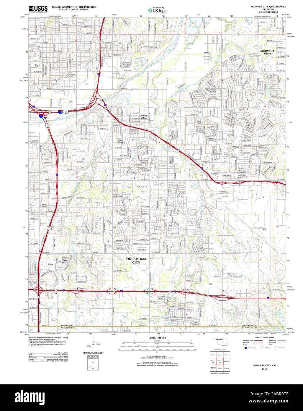 Map of midwest city oklahoma hi-res stock photography and images - Alamy