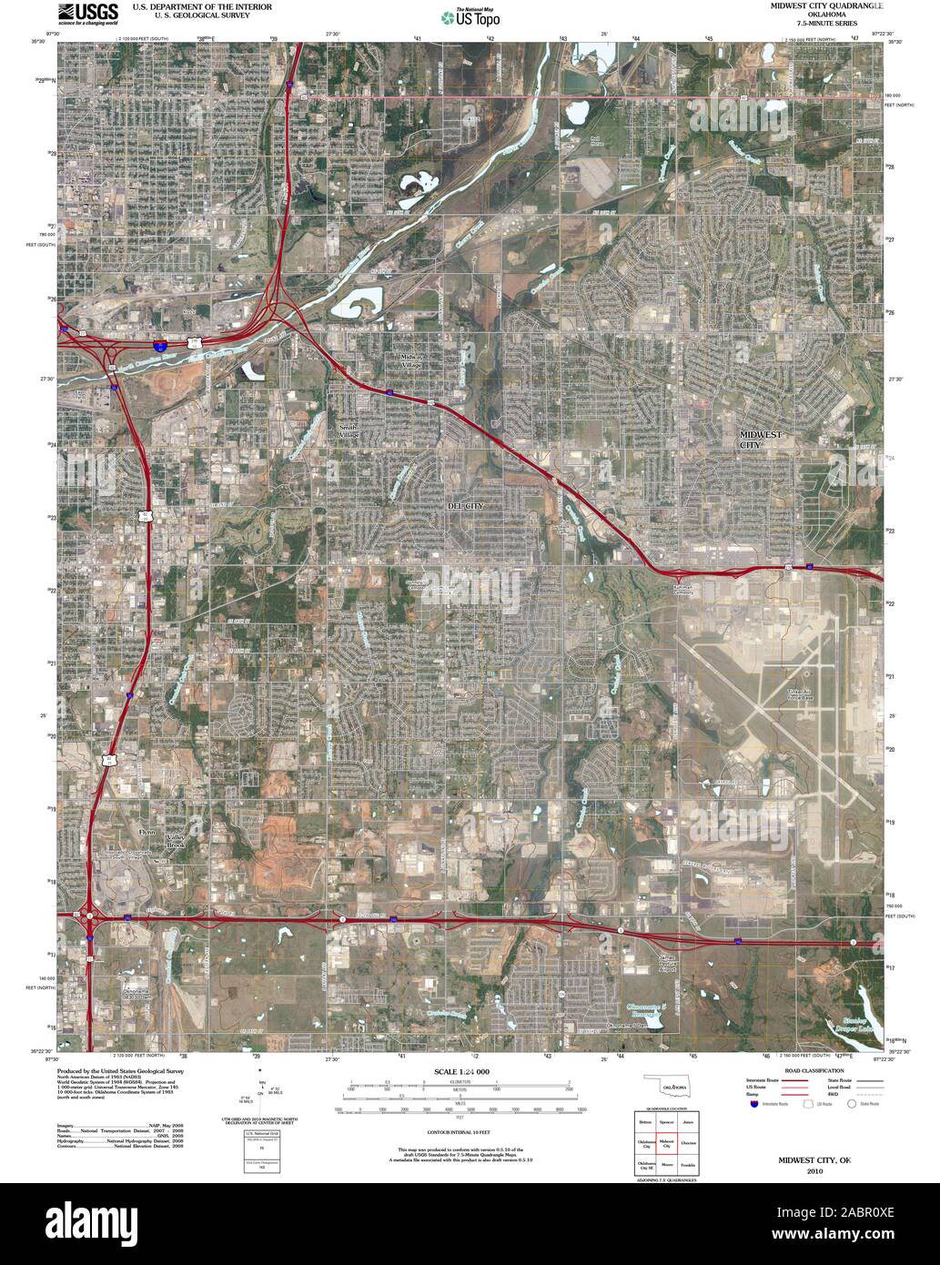 Map of midwest city oklahoma hi-res stock photography and images - Alamy