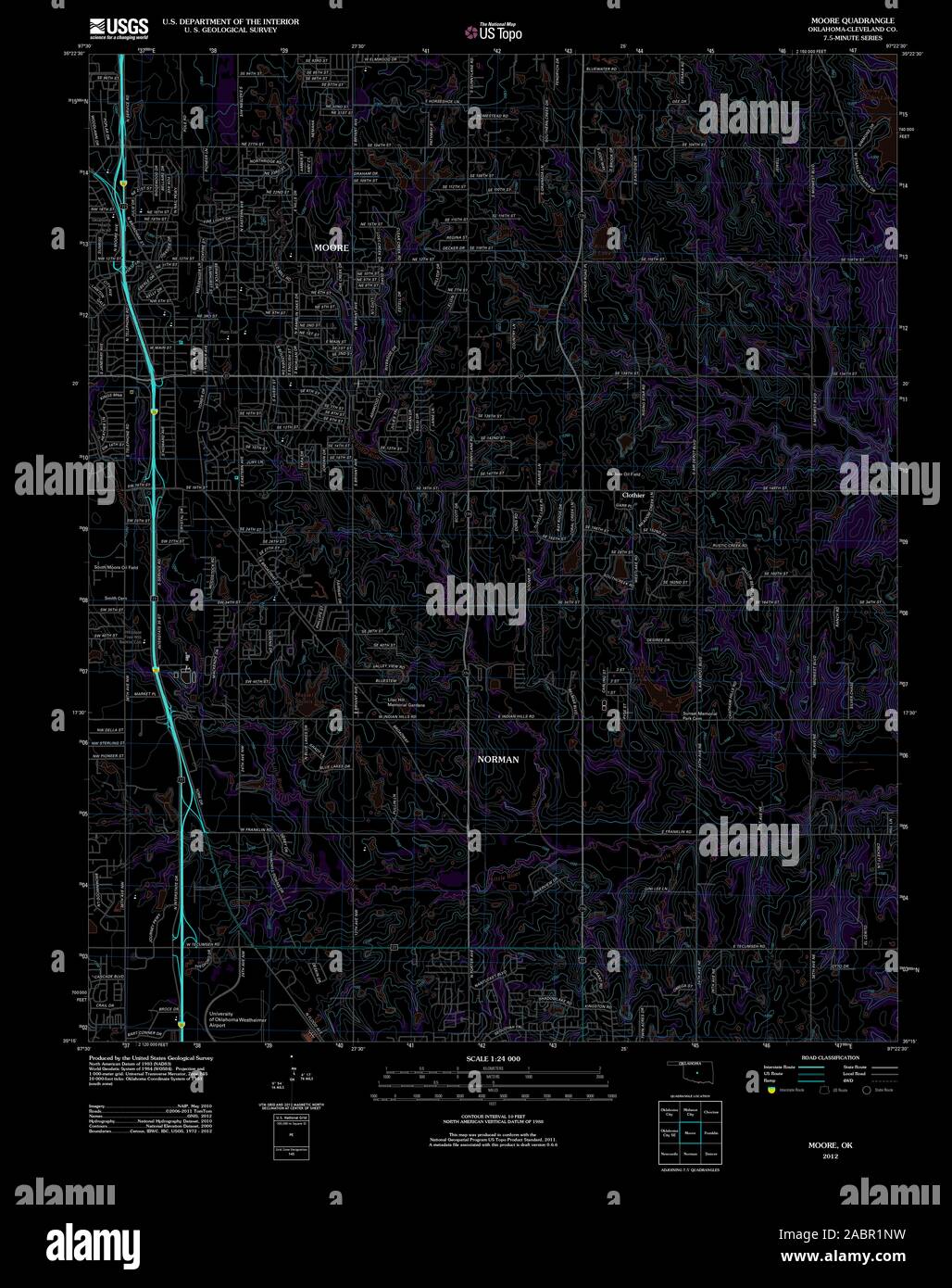 Map of moore oklahoma hi-res stock photography and images - Alamy