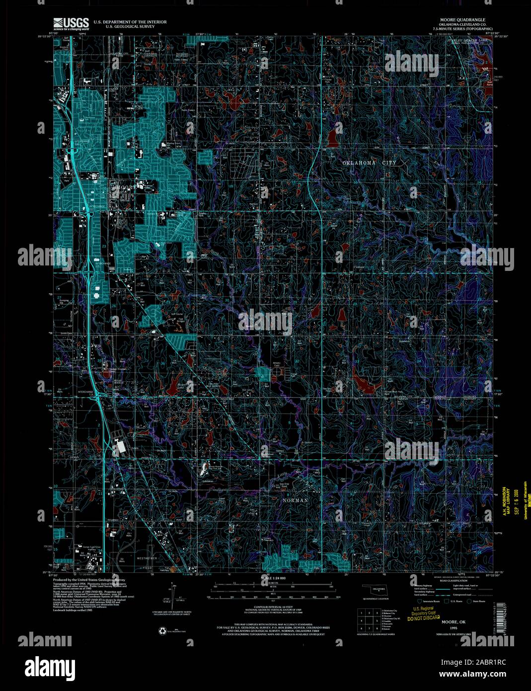 Map of moore oklahoma hi-res stock photography and images - Alamy