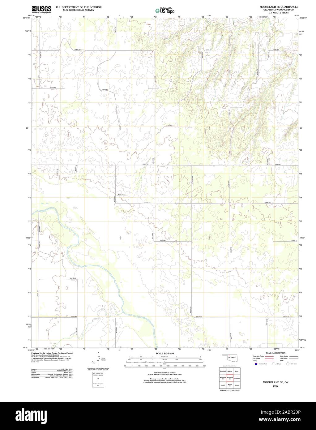 Map of mooreland oklahoma Cut Out Stock Images & Pictures - Alamy