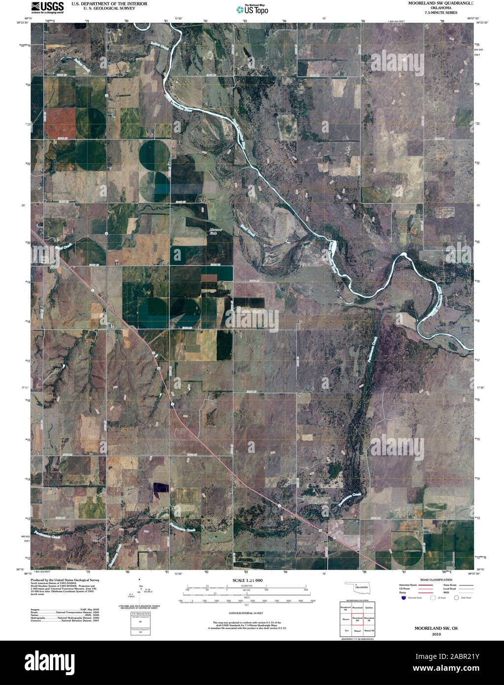 Map of mooreland oklahoma Cut Out Stock Images & Pictures - Alamy