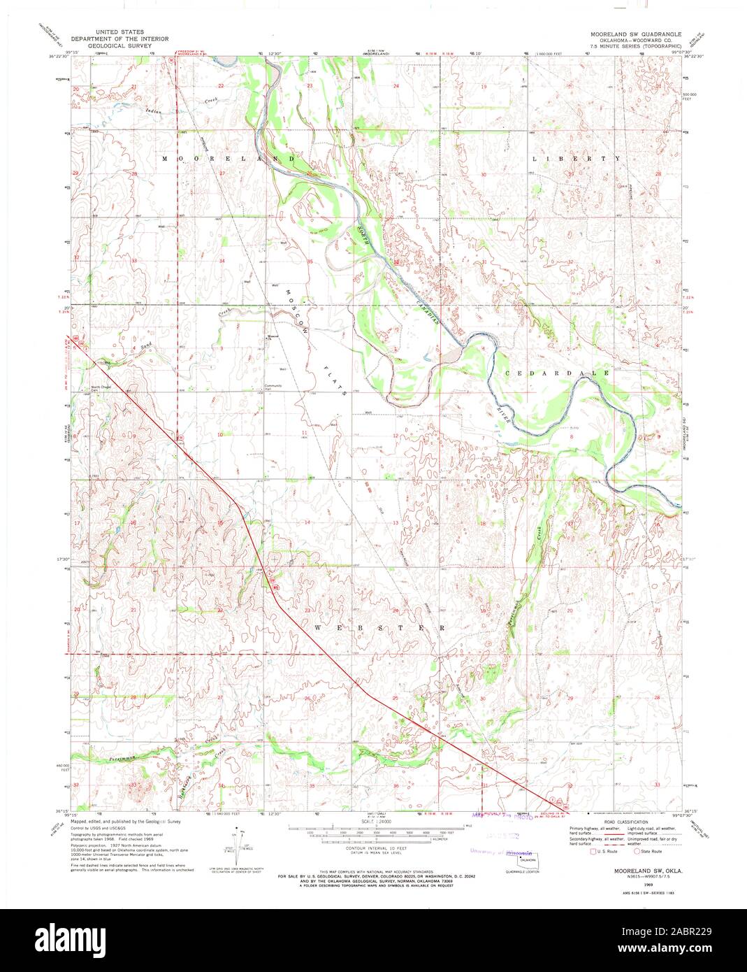 Map of mooreland oklahoma Cut Out Stock Images & Pictures - Alamy
