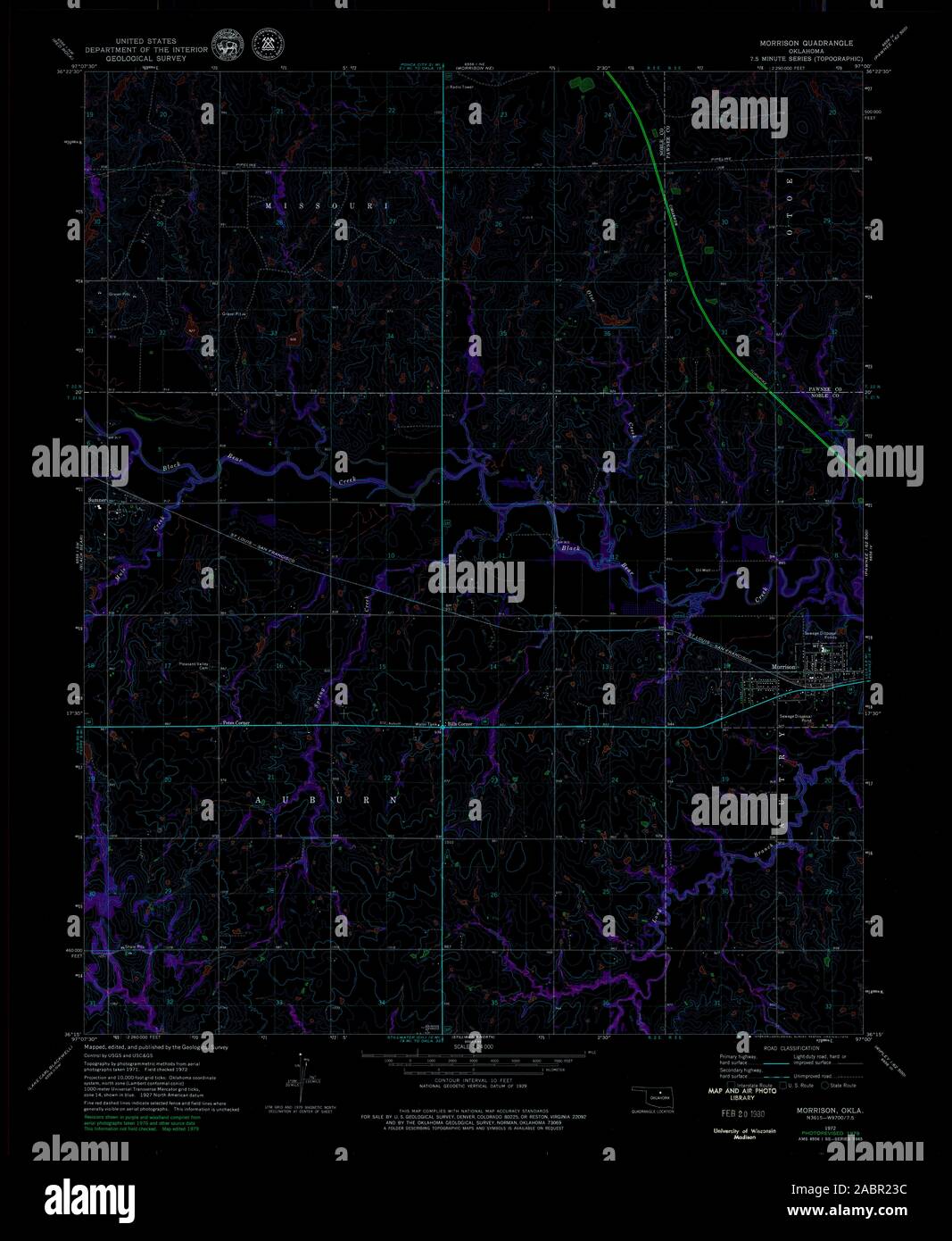 Map of morrison oklahoma hi-res stock photography and images - Alamy