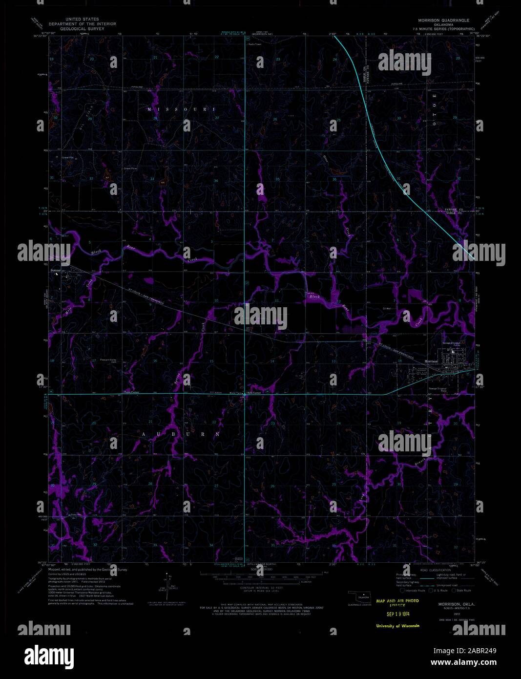 Map of morrison oklahoma hi-res stock photography and images - Alamy