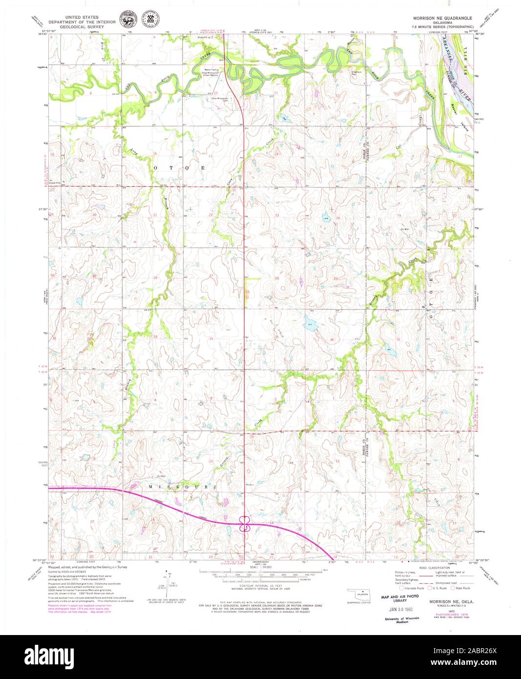 Map of morrison oklahoma hi-res stock photography and images - Alamy