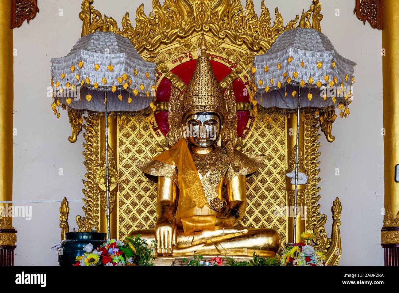 A Buddhist Statue At The Botataung (Botahtaung) Paya, Yangon, Myanmar ...
